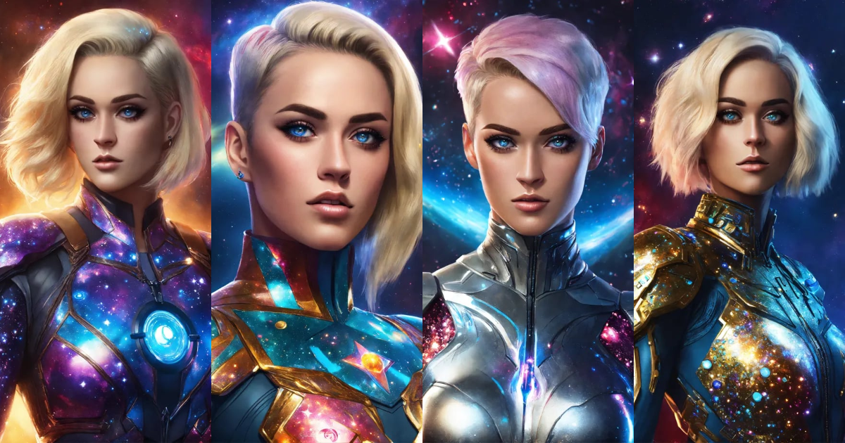 Lexica - Beautiful villain with platine blonde short hair, katy perry ...