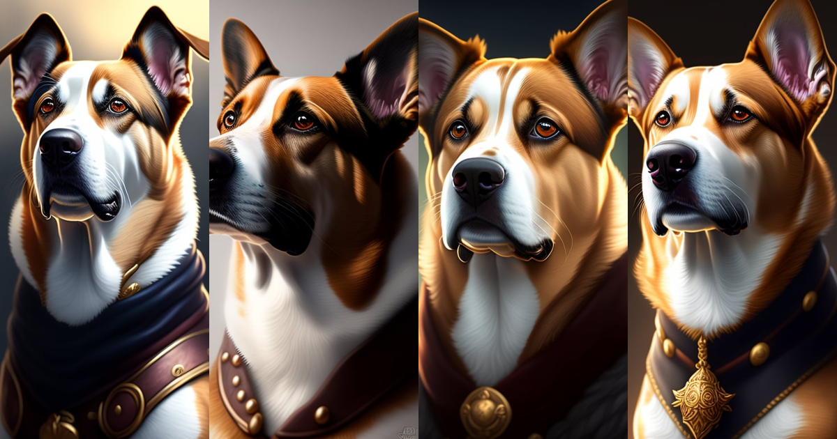 Lexica - Fantasy portrait of a dog, custom character art, animals ...