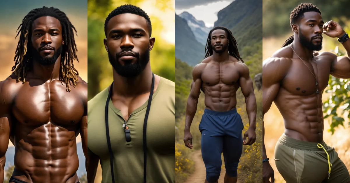 Lexica - African men, long hair, well-developed body muscles ...