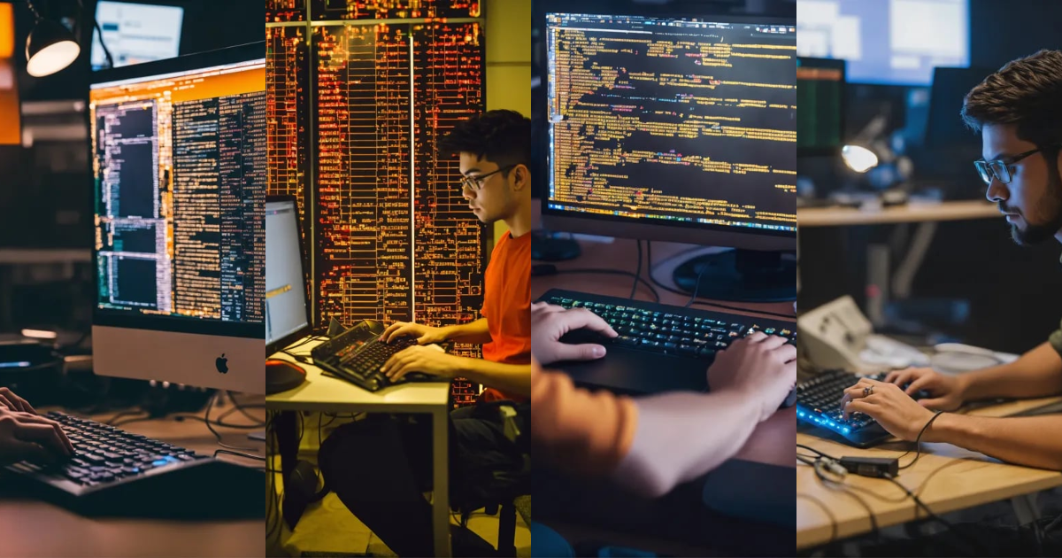 Lexica - A photo of a programmer working on a computer. The programmer ...