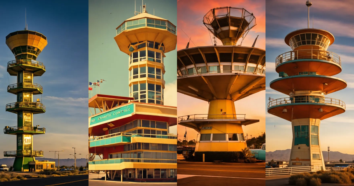 Lexica - Googie style air traffic control tower