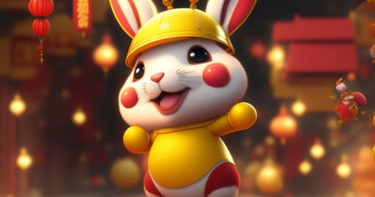 Lexica - Smiling, happy, cute and chibi rabbit bunny, wearing a yellow ...