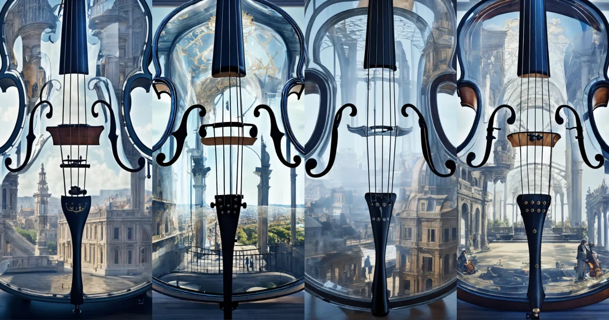 Lexica - A photorealistic closeup view of inside a transparent cello ...
