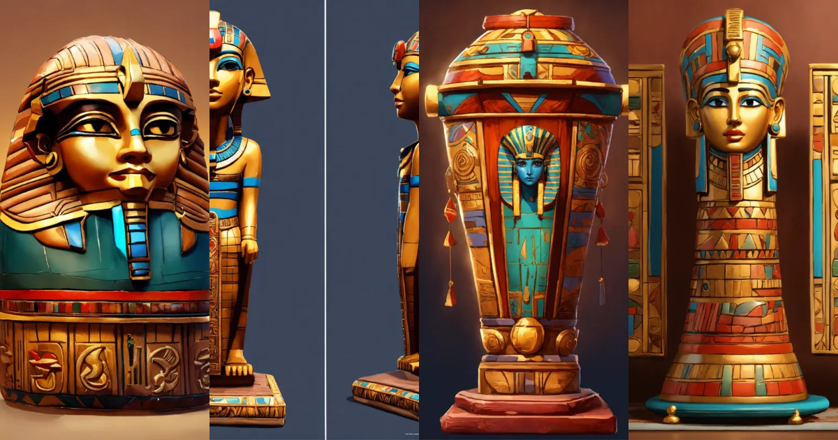 Lexica - Egyptian totem artefact, isolate object, realistic cartoon oil ...