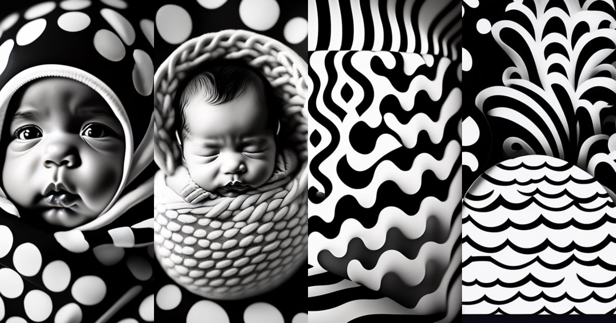 Lexica - Black and white patterns, newborn visual development, high ...