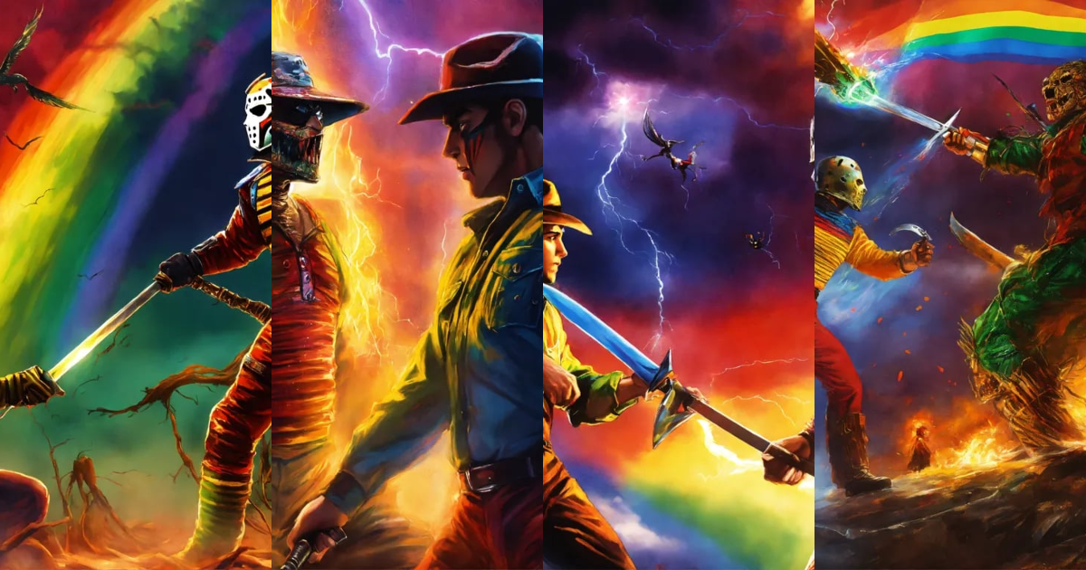 Lexica - Nightmare on elm st freddie vs Jason god rainbow thunder