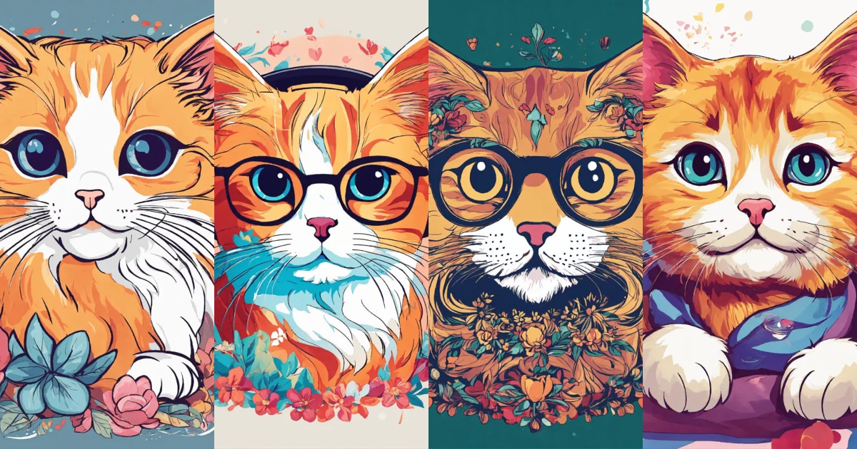 Lexica - Cute cat tshirt design, vector graphic, colorful, adorable ...