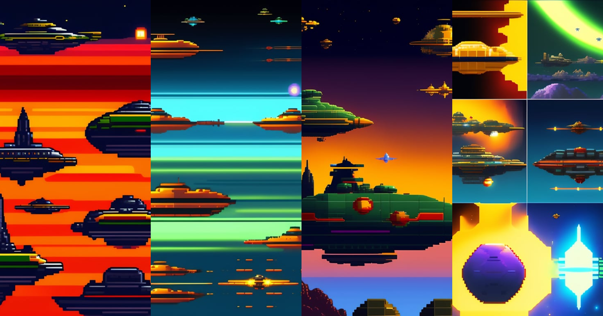 Lexica - Sprite atlas with space invader-style game assets, including ...