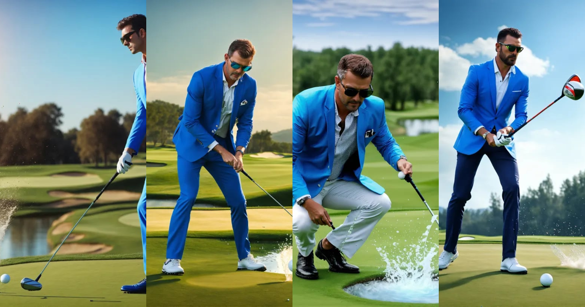 Lexica - 4k hd ultra realistic man blue blazer, sunglasses. Swinging ...