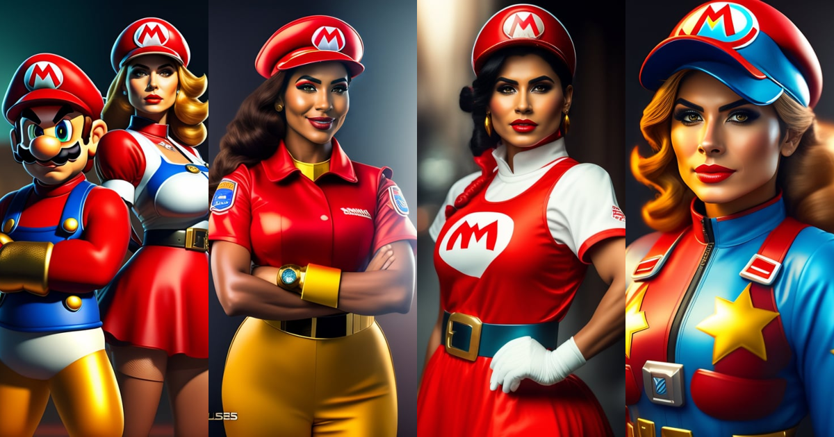 Lexica - Mario as a female character wearing the Super Mario outfit a ...