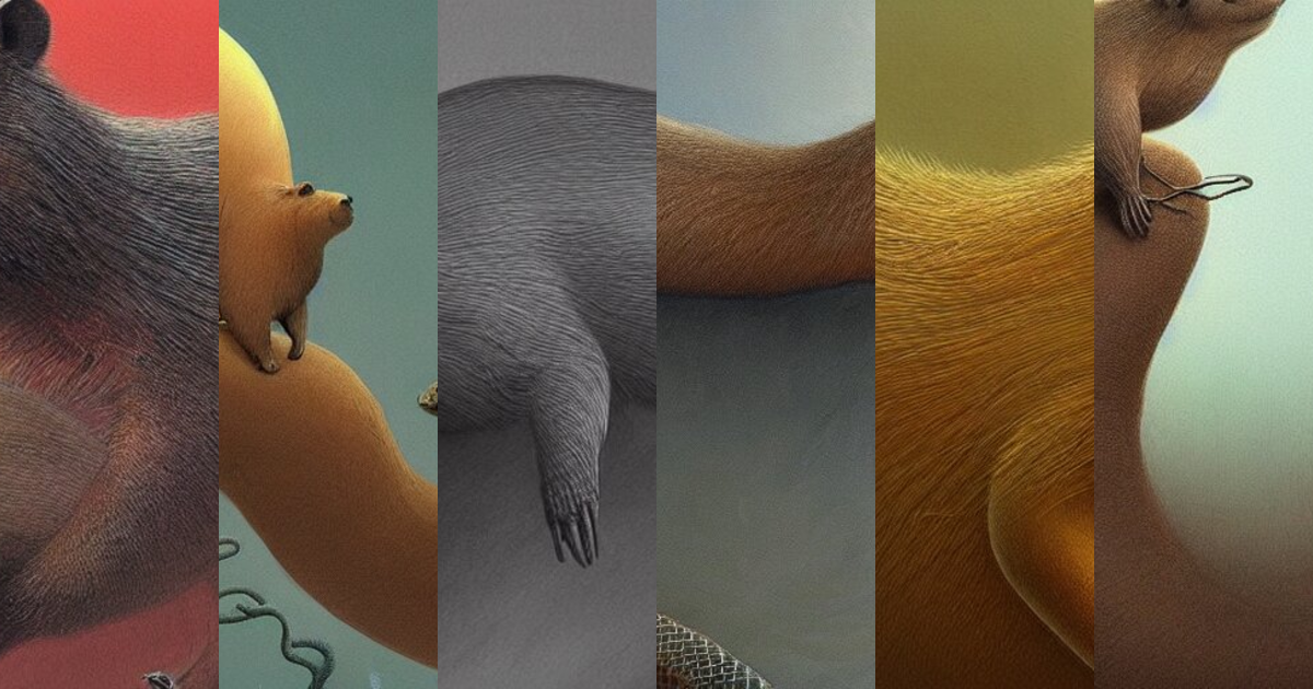 Lexica - Painting of hybrid between capybara & snake!!!!!, intercrossed ...