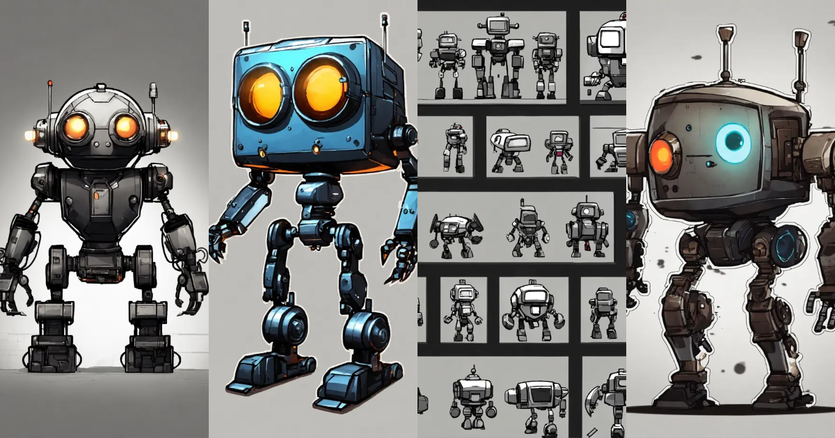 Lexica - Stickman robot enemy, black and white colors, comic theme, big ...