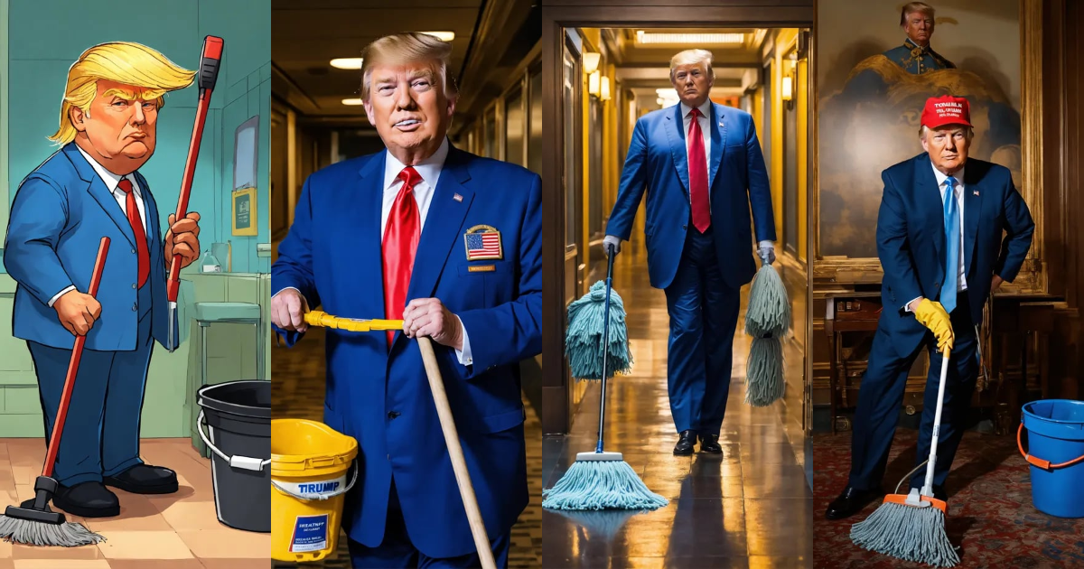 Lexica - Imagine Donald Trump in an unexpected role, as a diligent ...