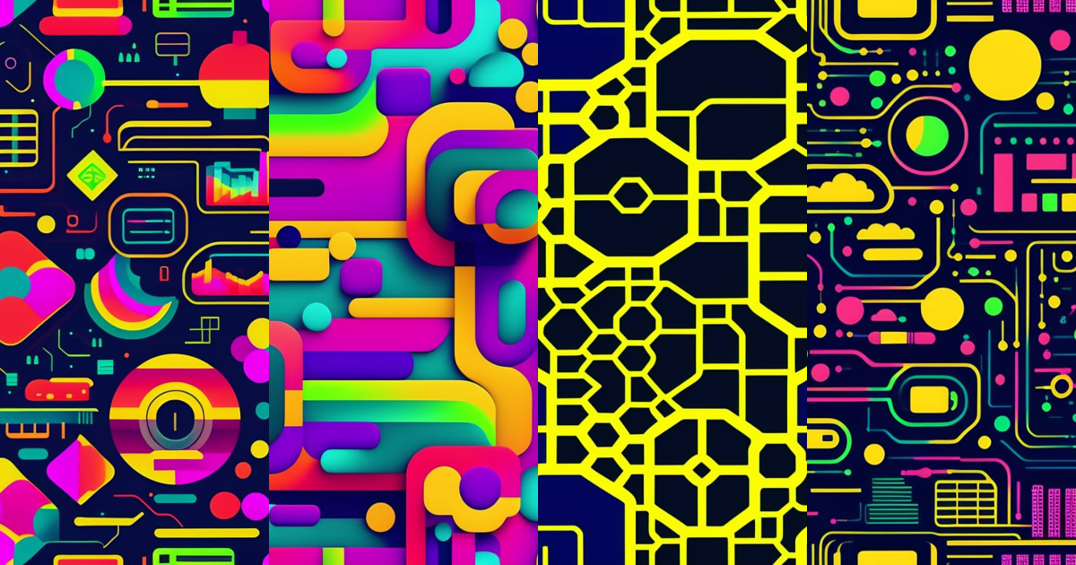 Lexica - IT industry seamless wallpaper pattern. monotone, vibrant neon ...