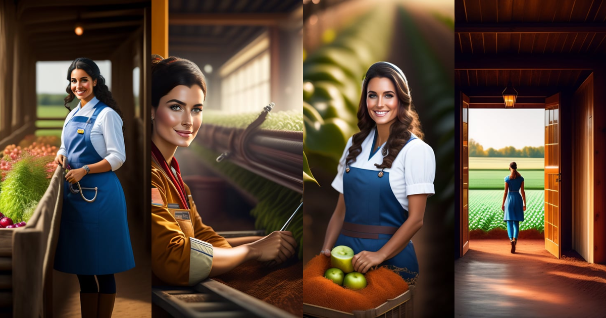 Lexica - Portrait of a princess working in a farm