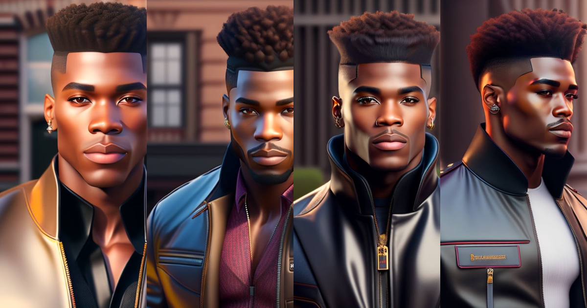 Lexica - 1980S BLACK MAN, FLAT TOP HAIR CUT WITH 19802 BLACK JACKET ...