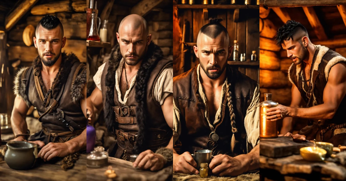 Lexica - In photographic style a rugged scruffy pale german male black ...