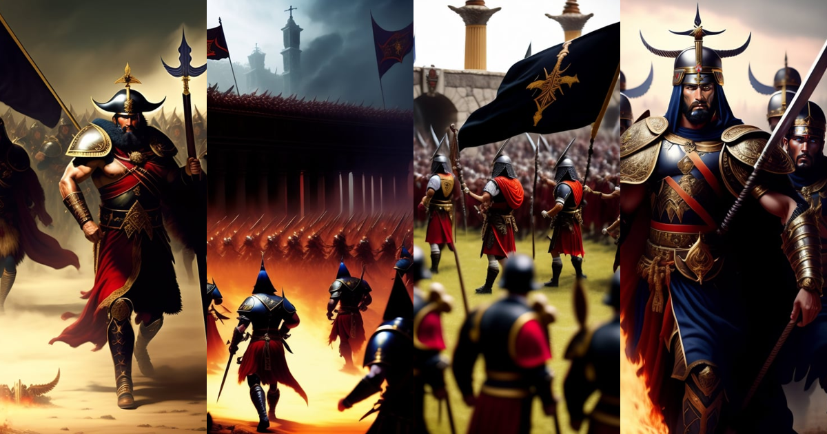 Lexica - A roman legion fighting a demon army on a battlefield covered ...