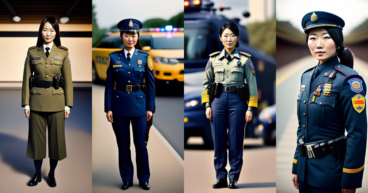 Lexica - Nice Japanese girl, in police uniform, with a rifle, full ...