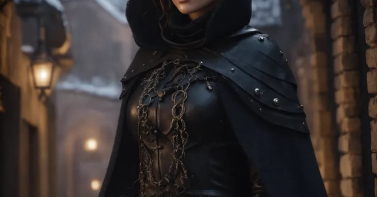 Lexica - "Beautiful Lady Thief, 30 years old, in a dark medieval alley ...