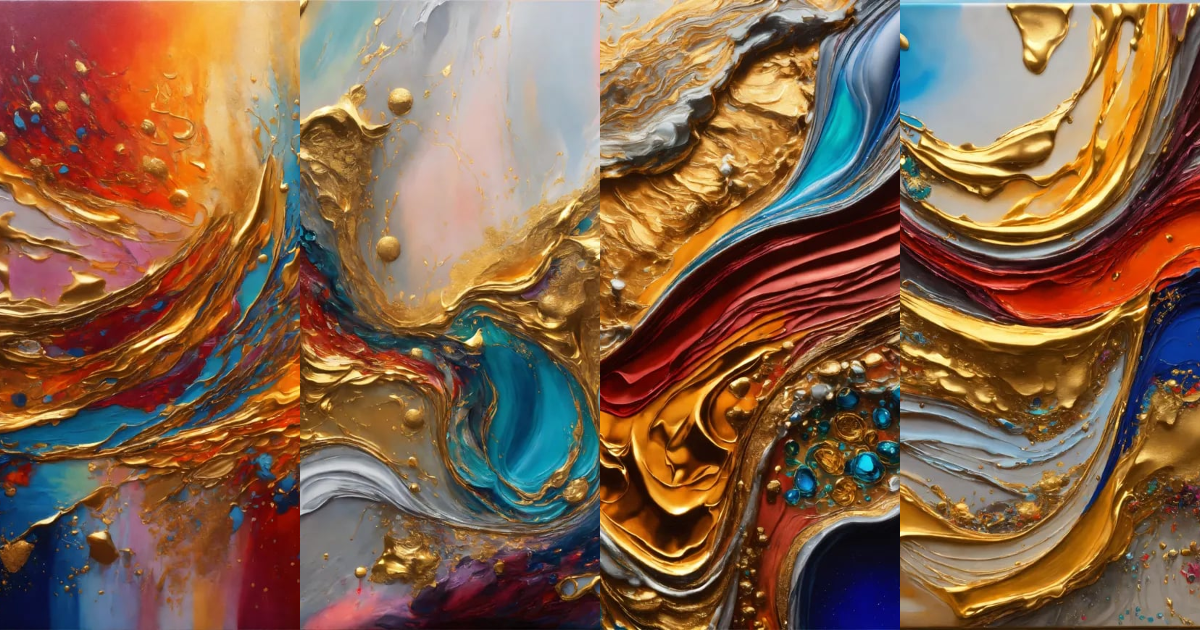 Lexica - Colorful abstract painting oil and water complex complicated ...