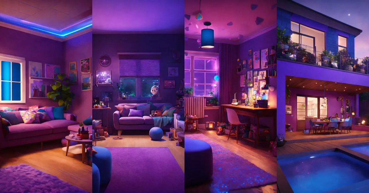Lexica - CGI! Pixar style modern home interior. house party. no people ...