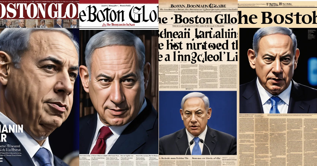 Lexica - "The Boston Globe" front page of Benjamin Netanyahu, looking ...