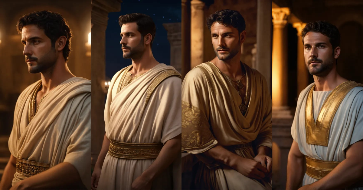 Lexica - A young rich handsome roman man wearing a light-colored tunic ...