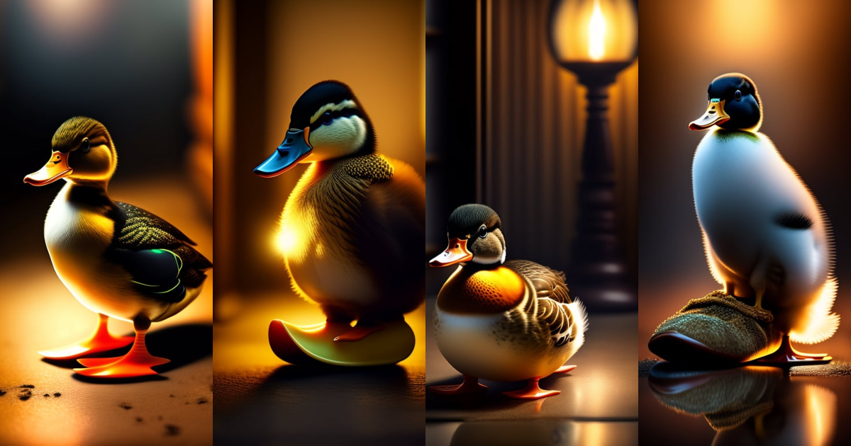 Lexica - A duck with human feet, in a drak place, horror lighting ...