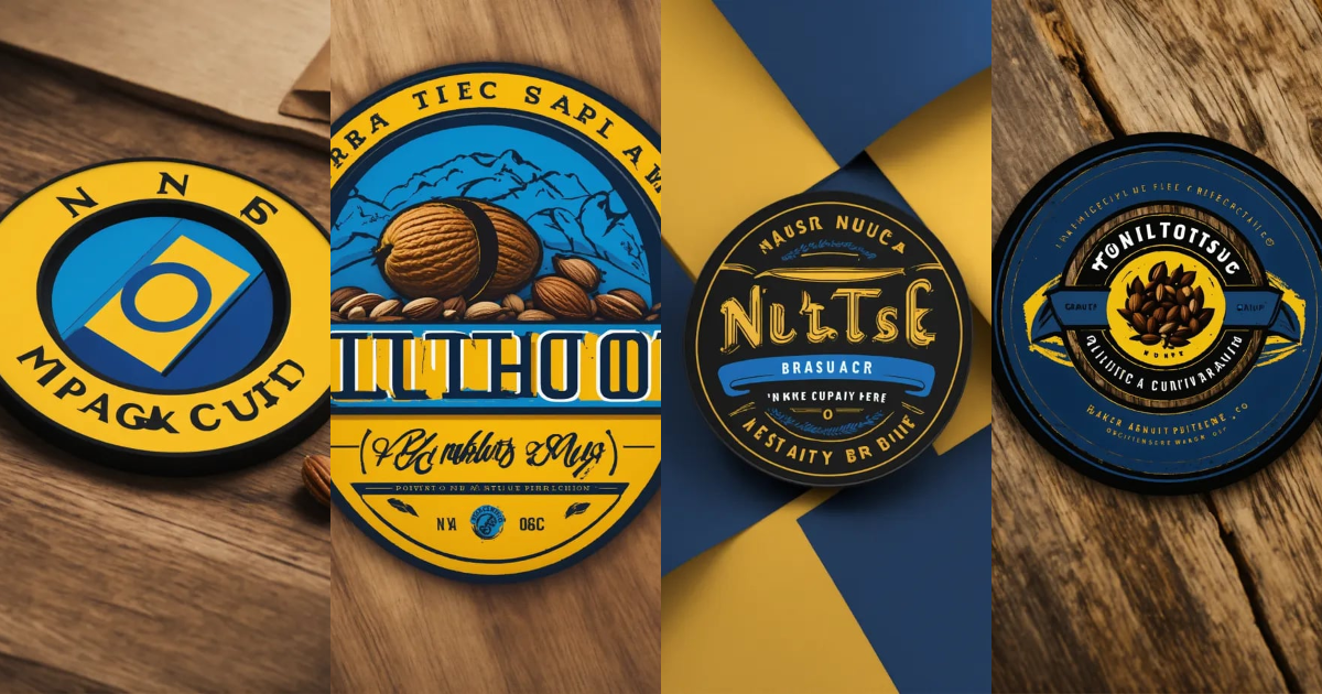 Lexica - Create a circular logo for a nuts company, black, yellow, and ...