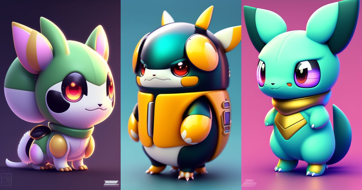 Lexica - A futuristic pokemon, cute, really cute, cozy, detailed, cute ...