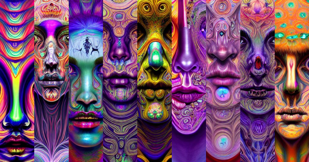 Lexica - An extremely psychedelic portrait of a ghost, surreal, lsd ...