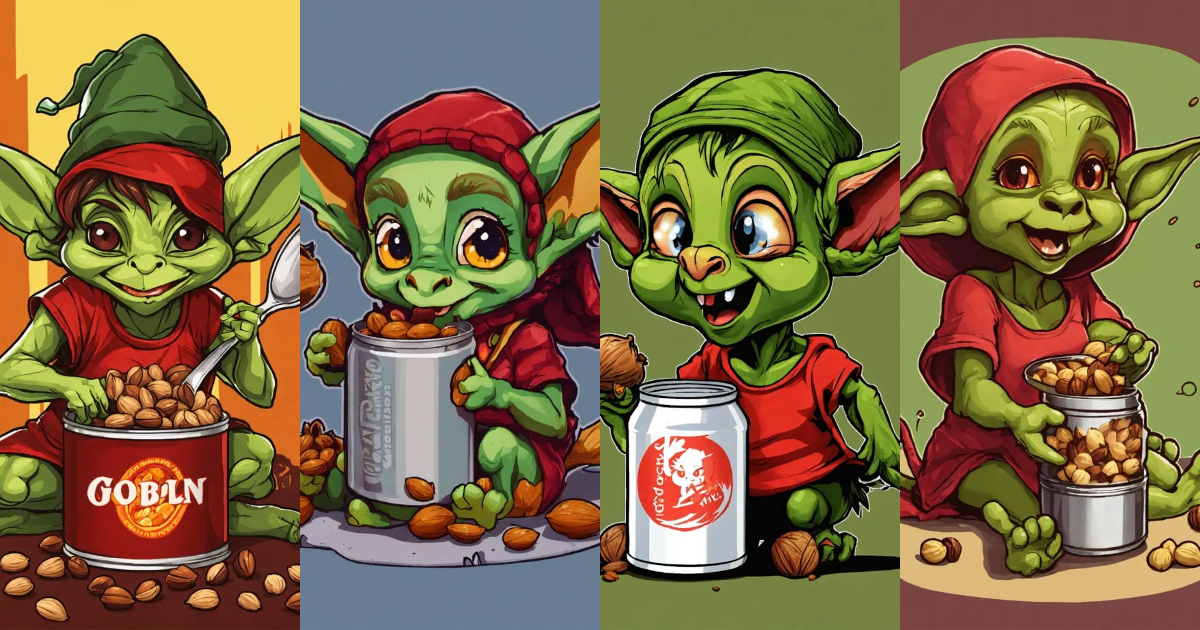 Lexica - T-shirt design of a Cute Cartoon Goblin Female Eating from a ...