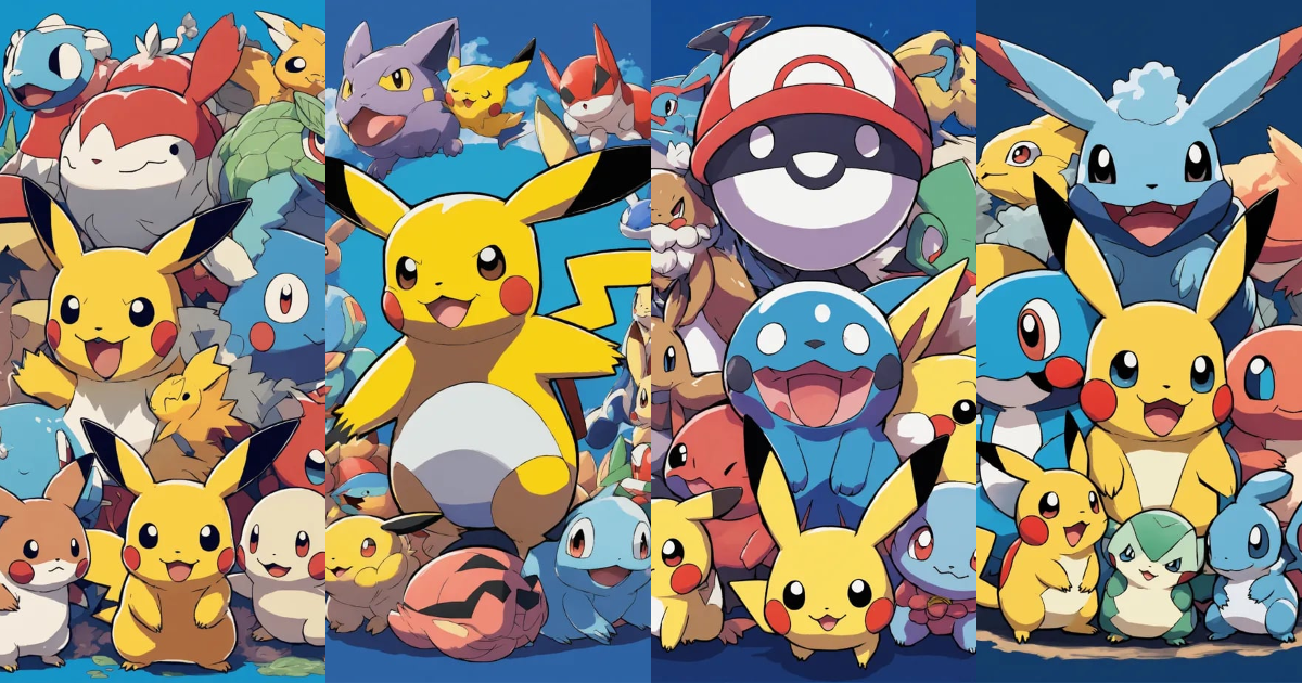 Lexica - A bunch of iconic pokemon, huddled together with the pokemon ...