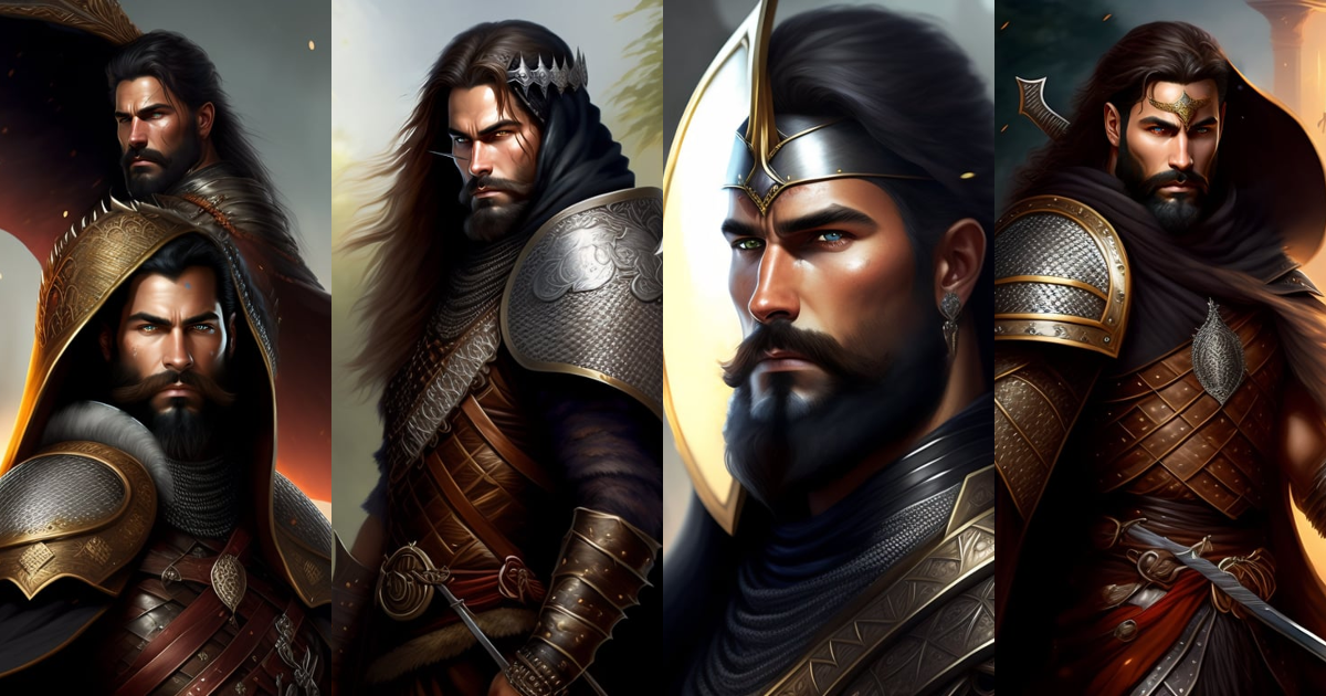 Lexica - Portrait of a gritty man with a shield and a spear. He wears ...