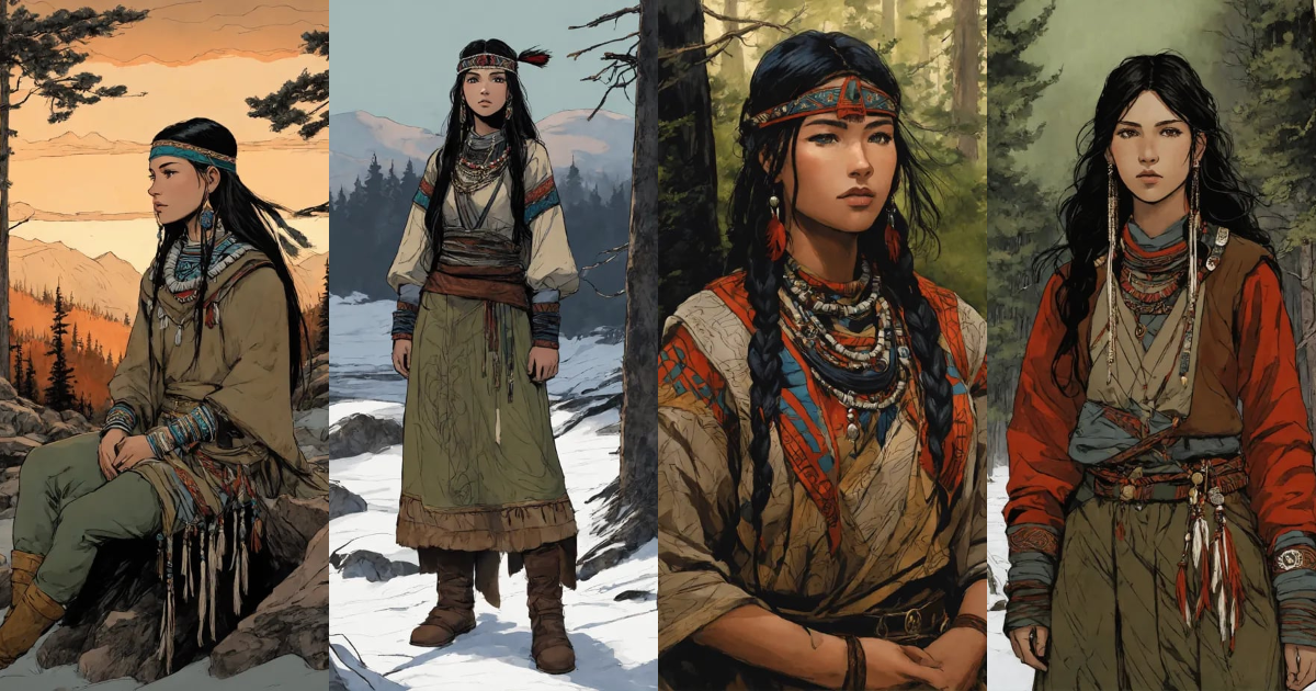 Lexica - Illustration of a young Sámi woman in the style of Bernie ...