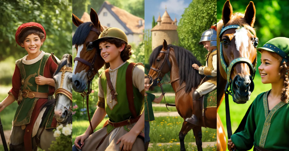 Lexica - Medieval Jewish children with a visor cap stroking the hairs ...