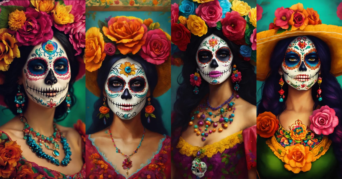 Lexica - Mexican catrina mexican happy colors very realistic, mexican ...