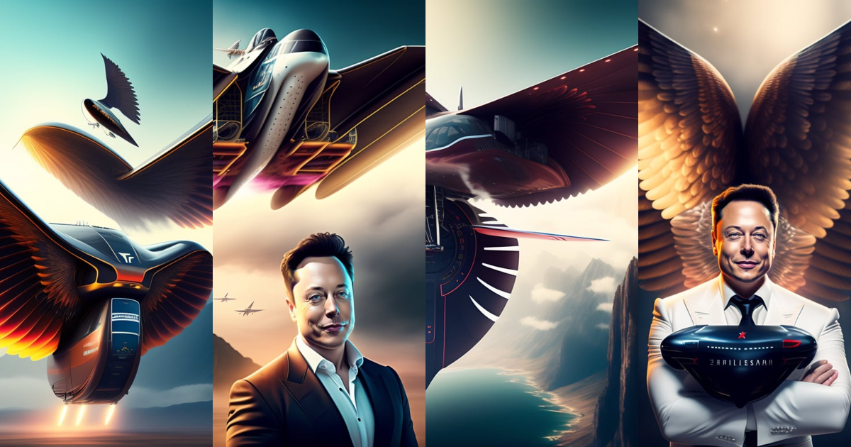 Lexica - Elon musk with wings