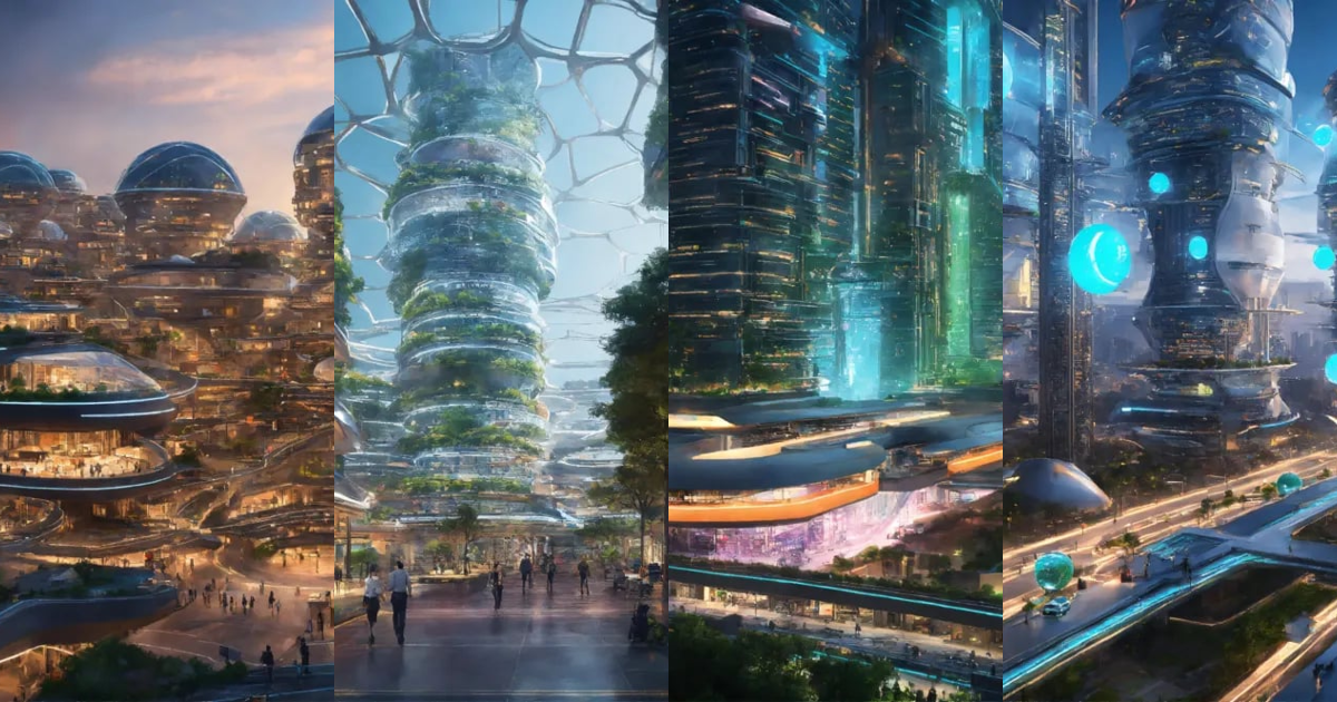 Lexica - Futuristic multi-level smart city, matrix --169