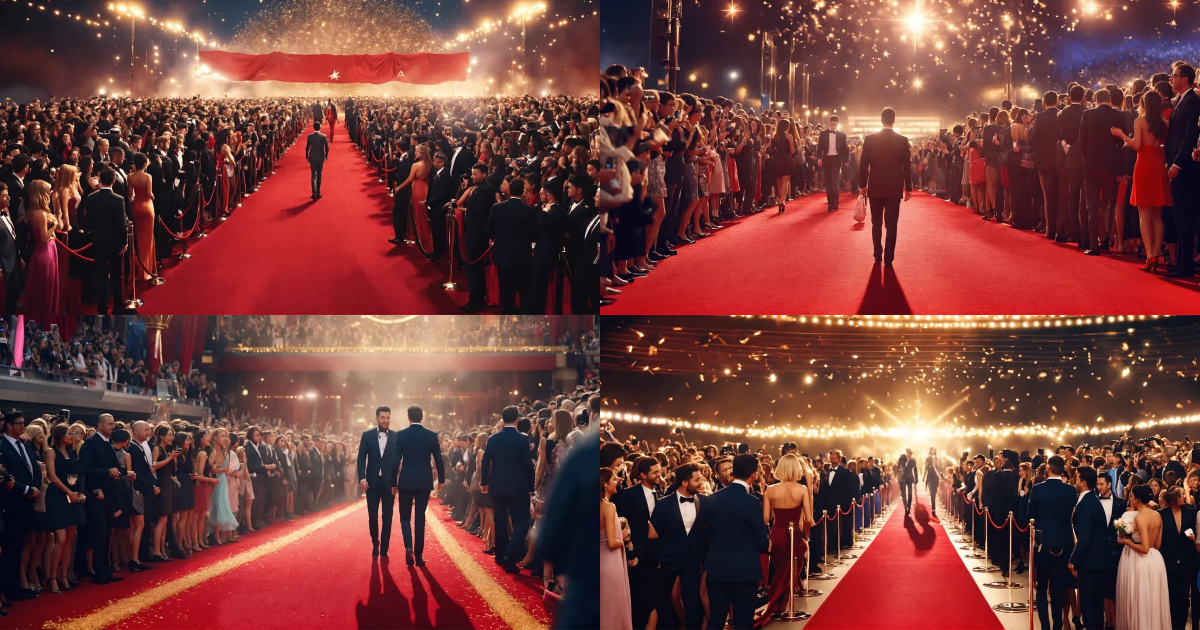 Lexica - Generate an image of a famous celebrity walking on a red ...