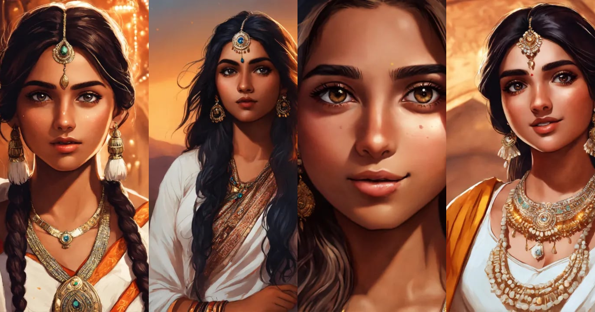 Lexica - Cartoon realistic comic Portrait white Indian girl