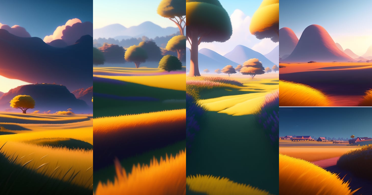Lexica - Open fields landscape, studio ghibli, pixar and disney ...