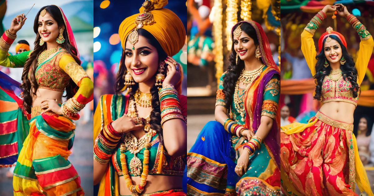 Lexica - 3 gorgeous sikh woman, performing bhangra, props in hand, in ...