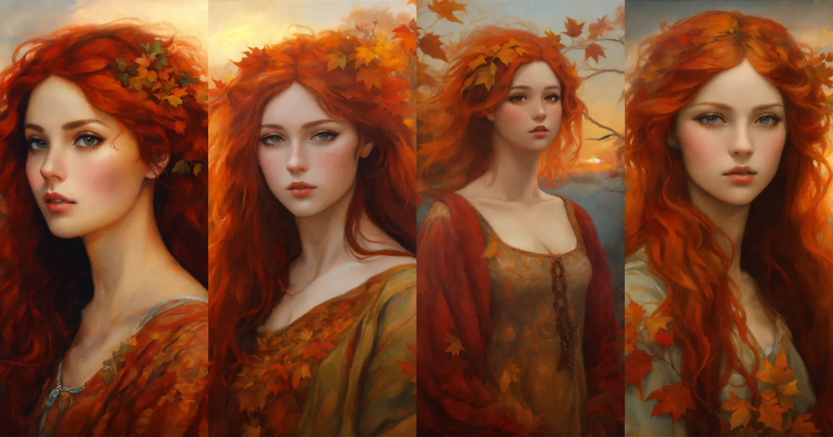 Lexica - Portrait of a pretty girl representing October, full body ...