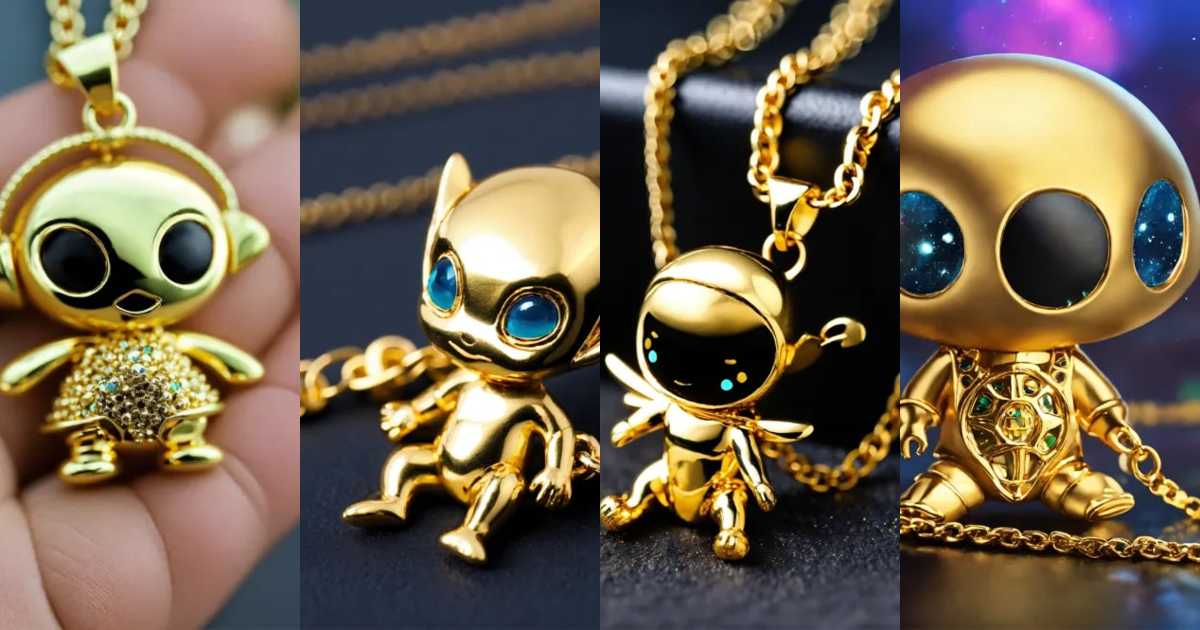 Lexica - Cute baby alien Gold Chain