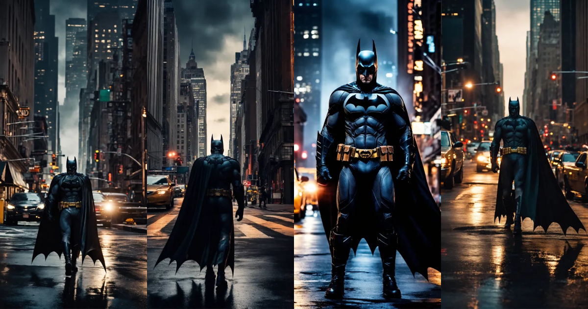Lexica - Batman walking through streets of new york, stunning photo ...