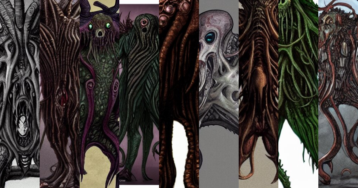Lexica - Cthulu titan full body creature horror concept art