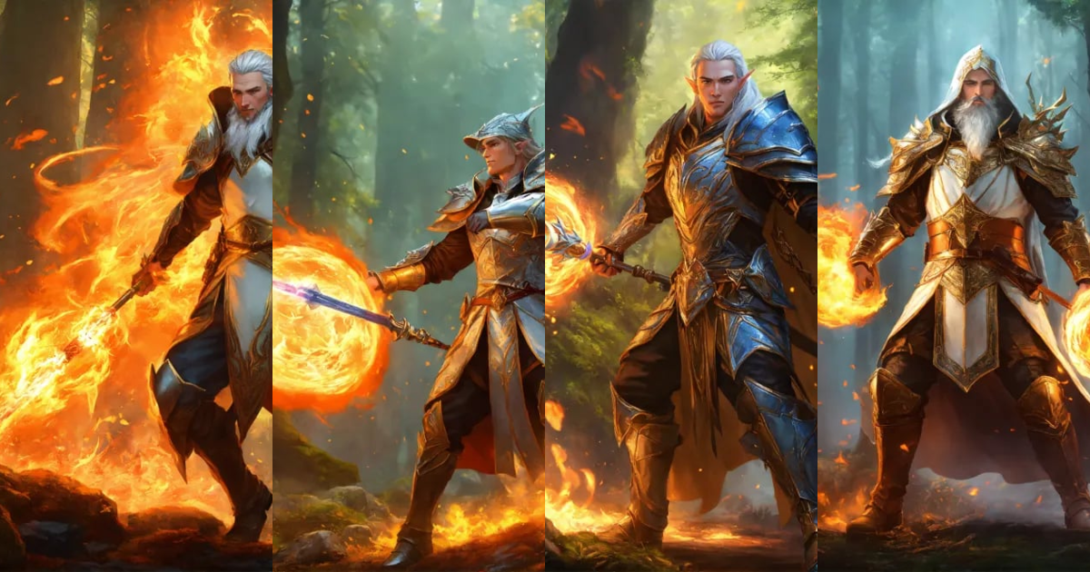 Lexica - High elf wizard, white cloak, leather armor, casting a ...