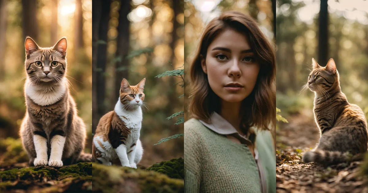 Lexica - Muted portrait photography from the waist up titled "cat in a ...